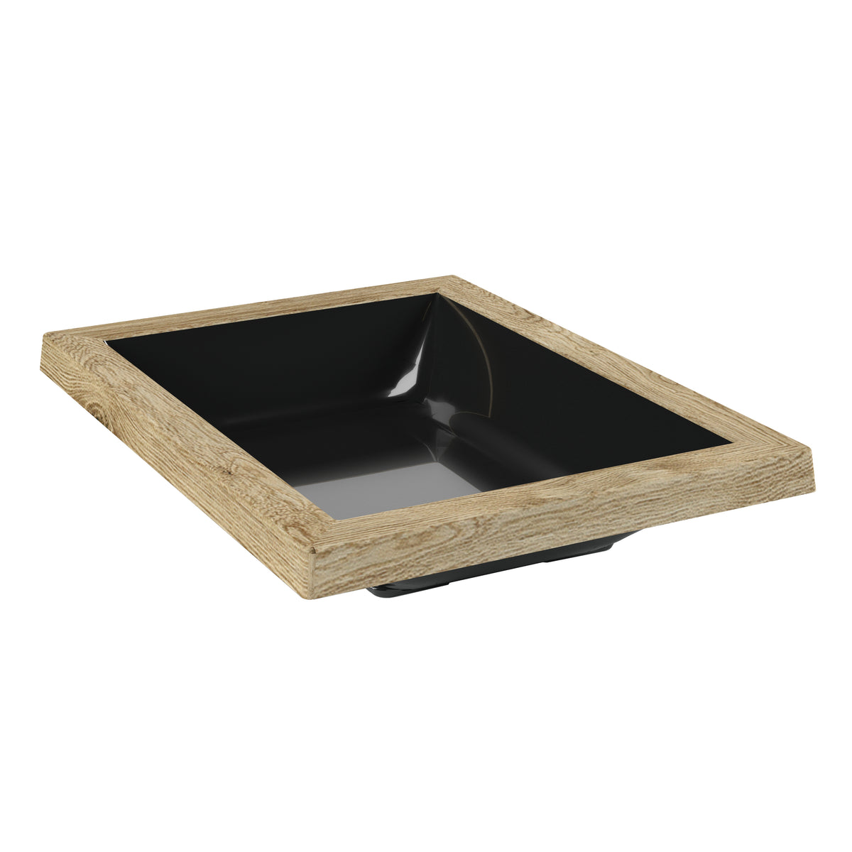 Dalebrook Tura Oak Wood/Black Melamine Dish 280x210 – Euroswift Australia